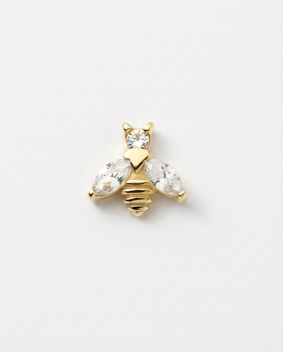 Gemma Bee Stud – Groovy Peach Piercing Co